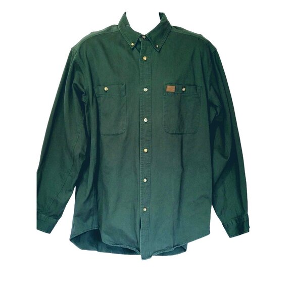 Wrangler | Shirts | Wrangler Riggs Workwear Shirt Mens Xl Green Button ...